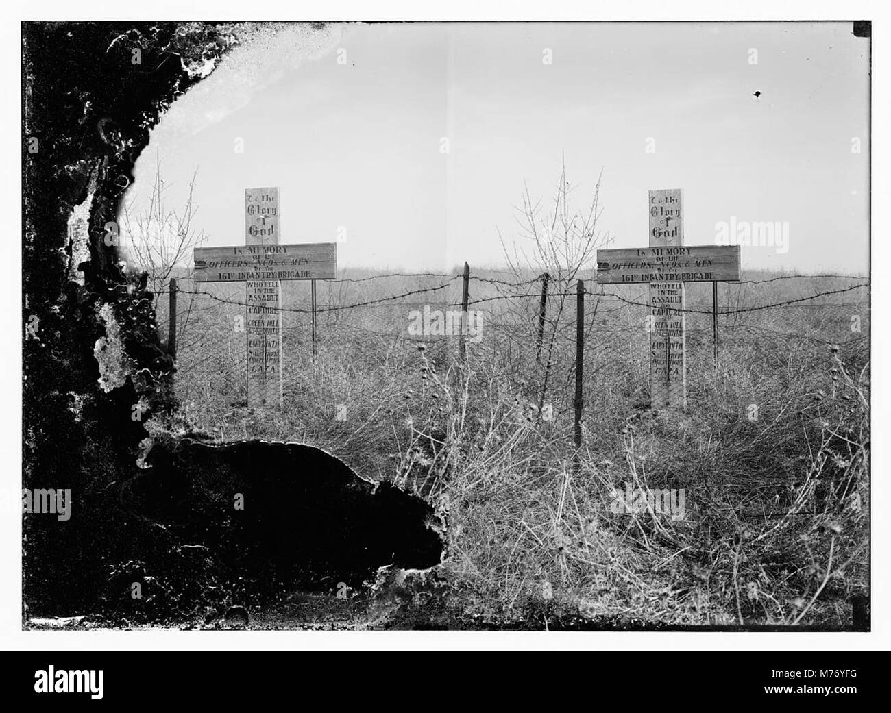 This image shows soldiers' graves, marking the resting places of ...