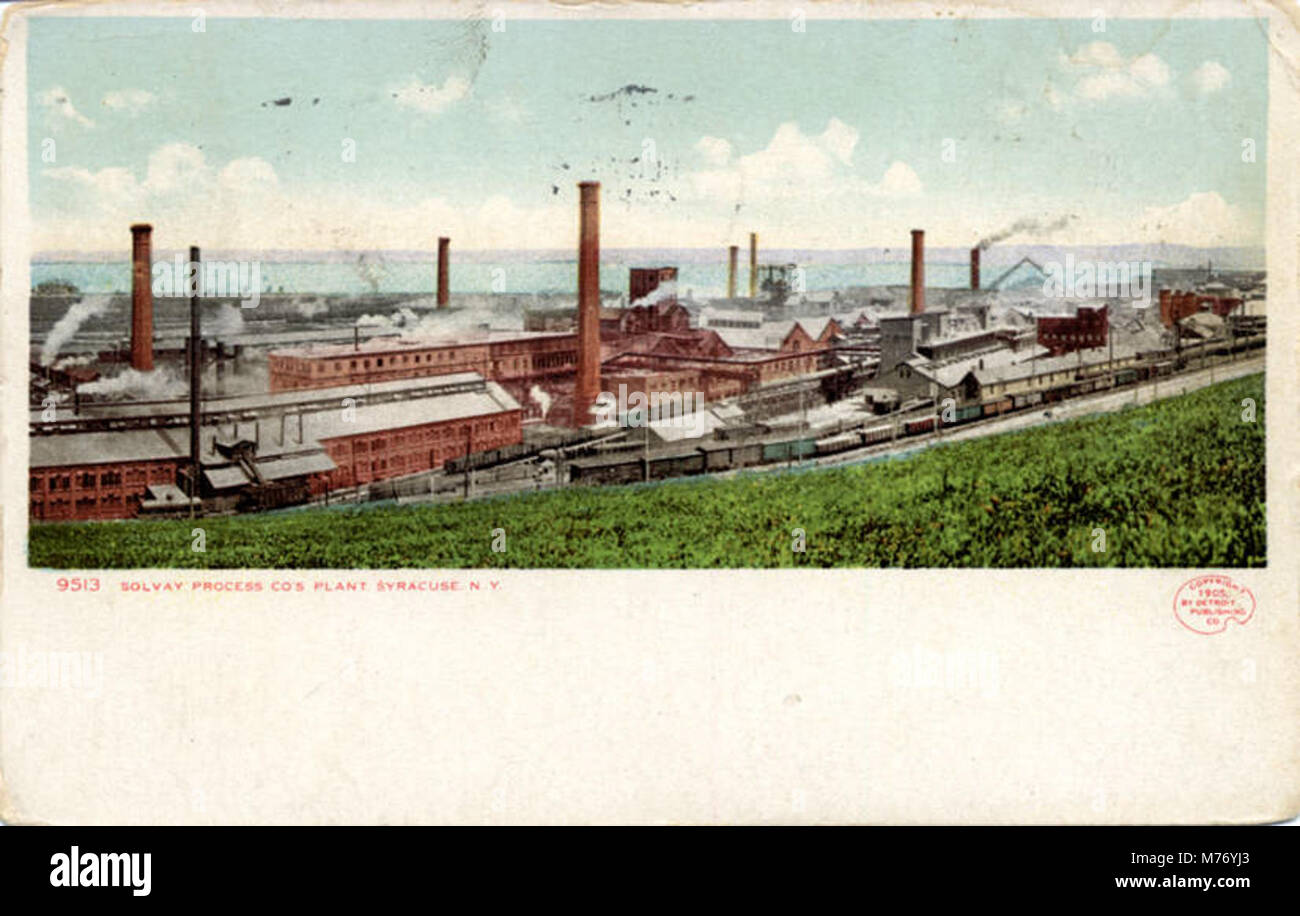 A historical photograph of the Solvay Process Company’s plant, a key ...