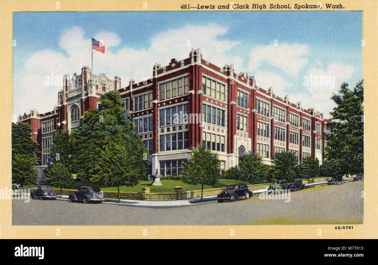 A photograph of Lewis and Clark High School in Spokane, Washington ...