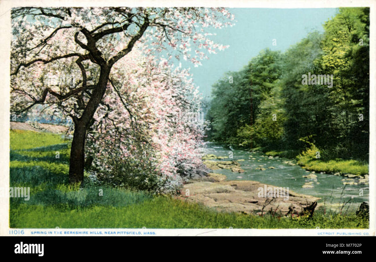 This scenic view shows the Berkshire Hills in Massachusetts during ...