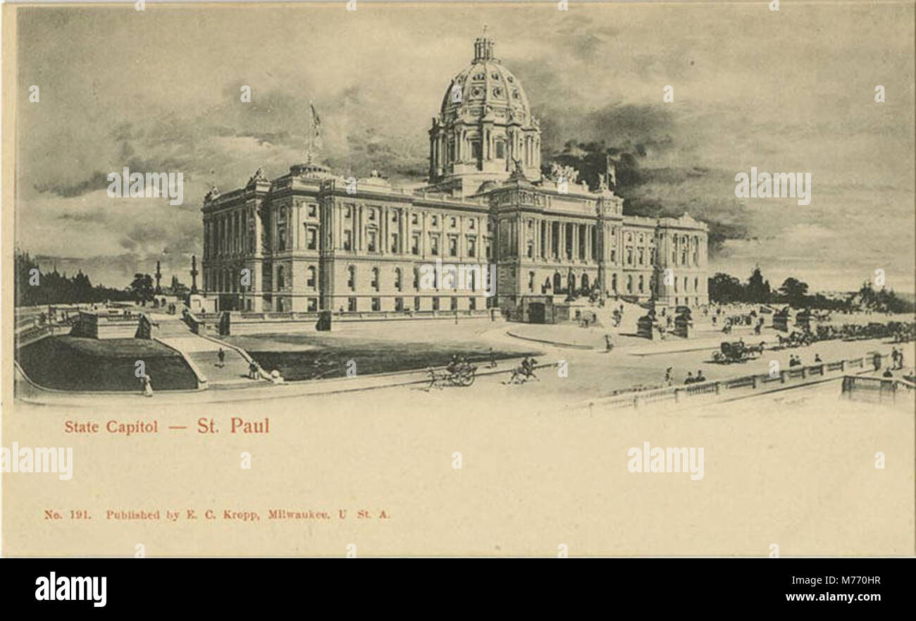 This photograph shows the State Capitol building, capturing its architectural grandeur. The ...