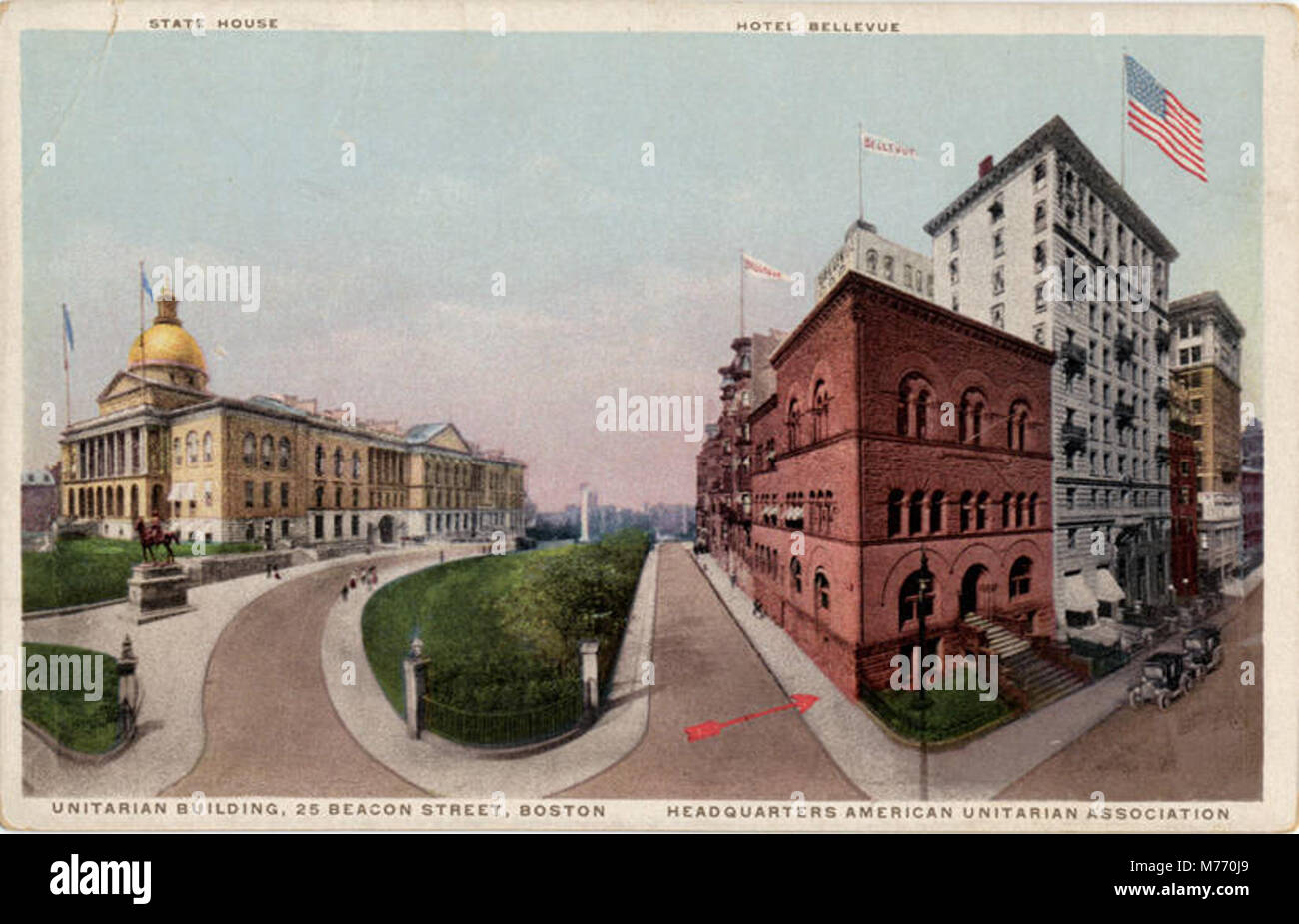 This photograph captures several notable buildings in Boston, including ...
