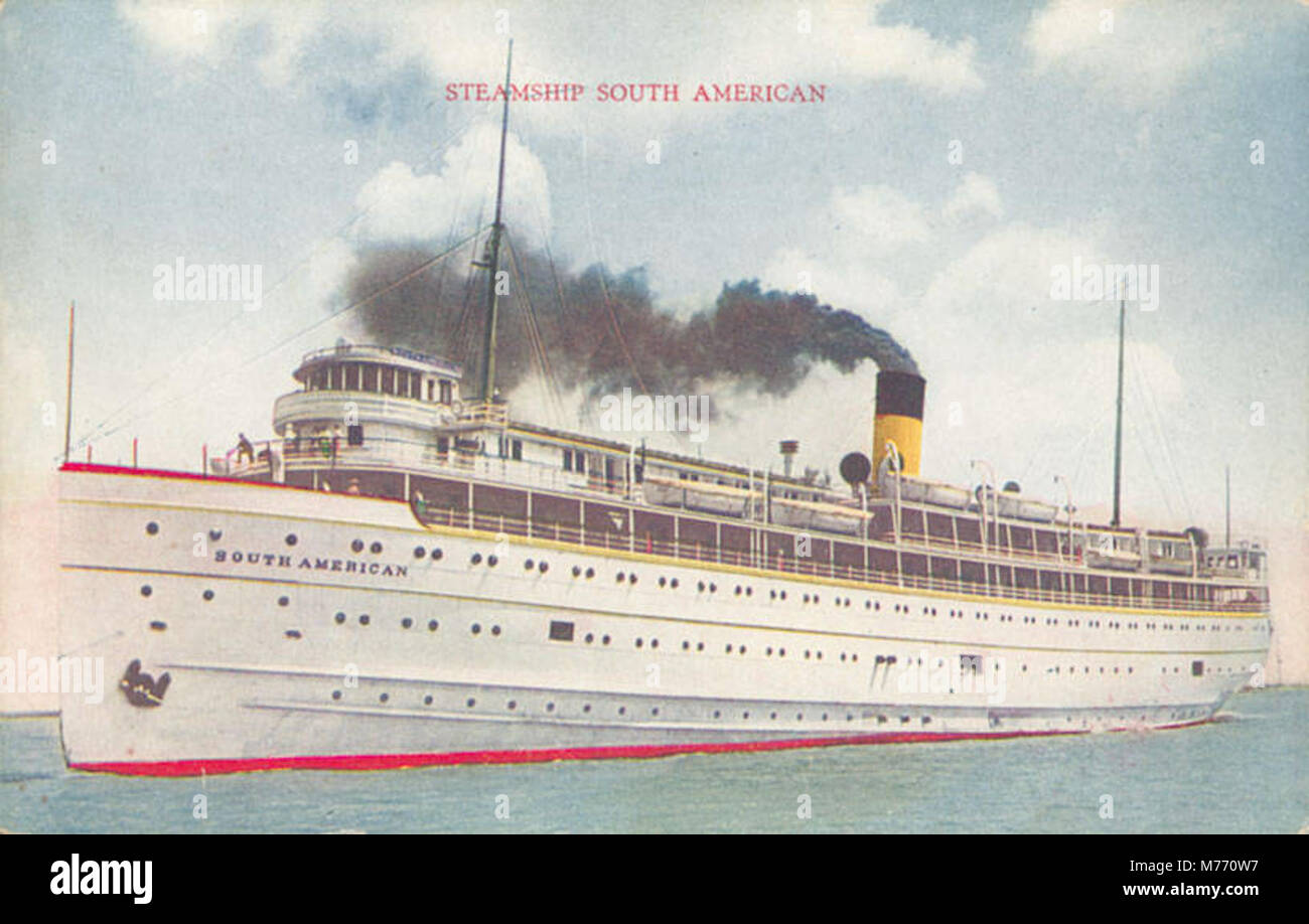 The steamship South American, depicted in this image, was a notable ...