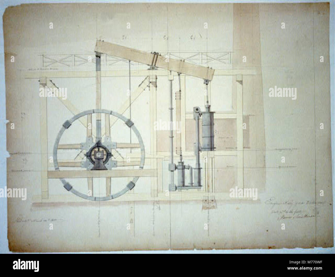 A longitudinal section of a steam engine from the Washington Navy Yard ...