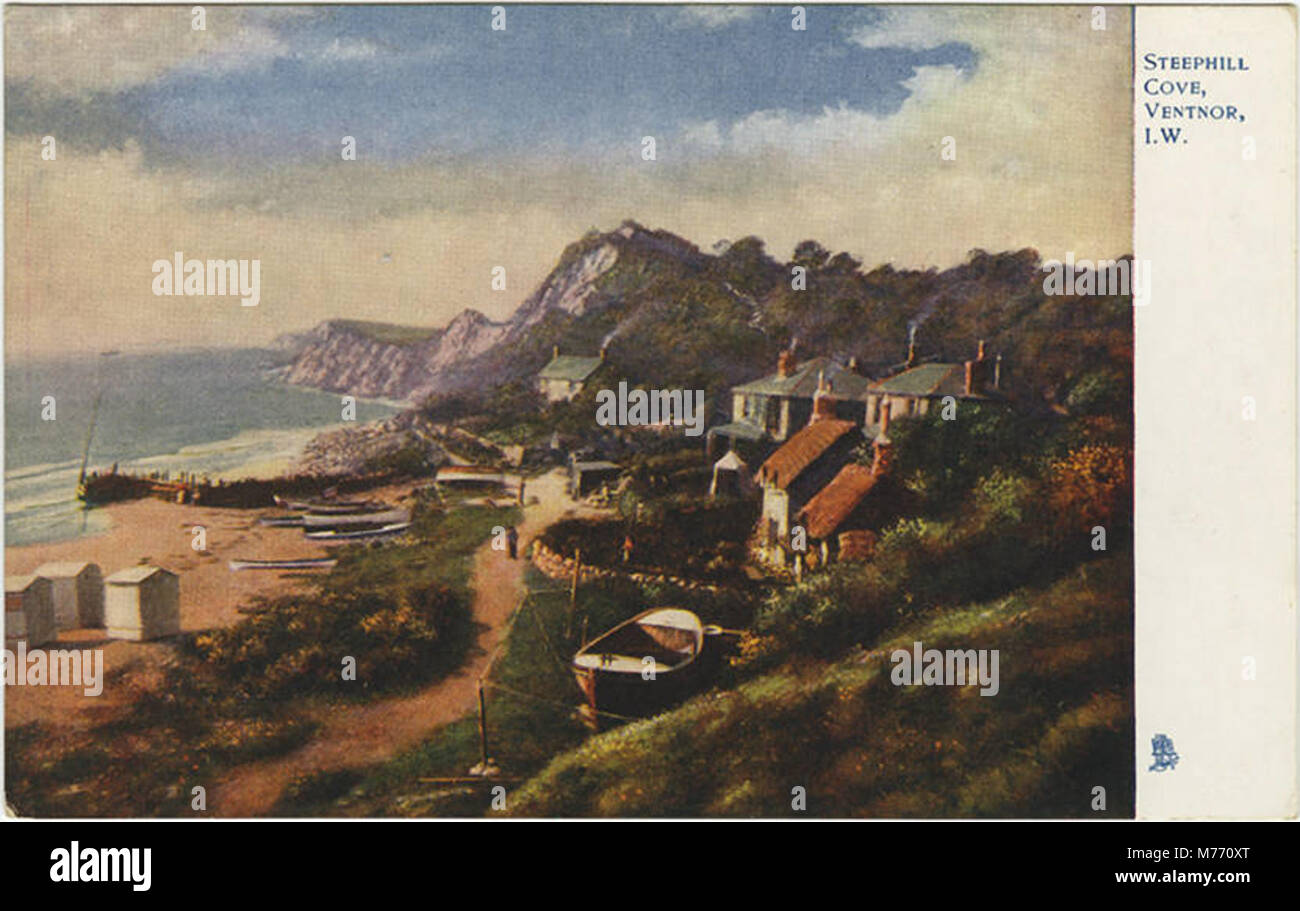 A scenic view of Steephill Cove in Ventnor, Isle of Wight, capturing ...