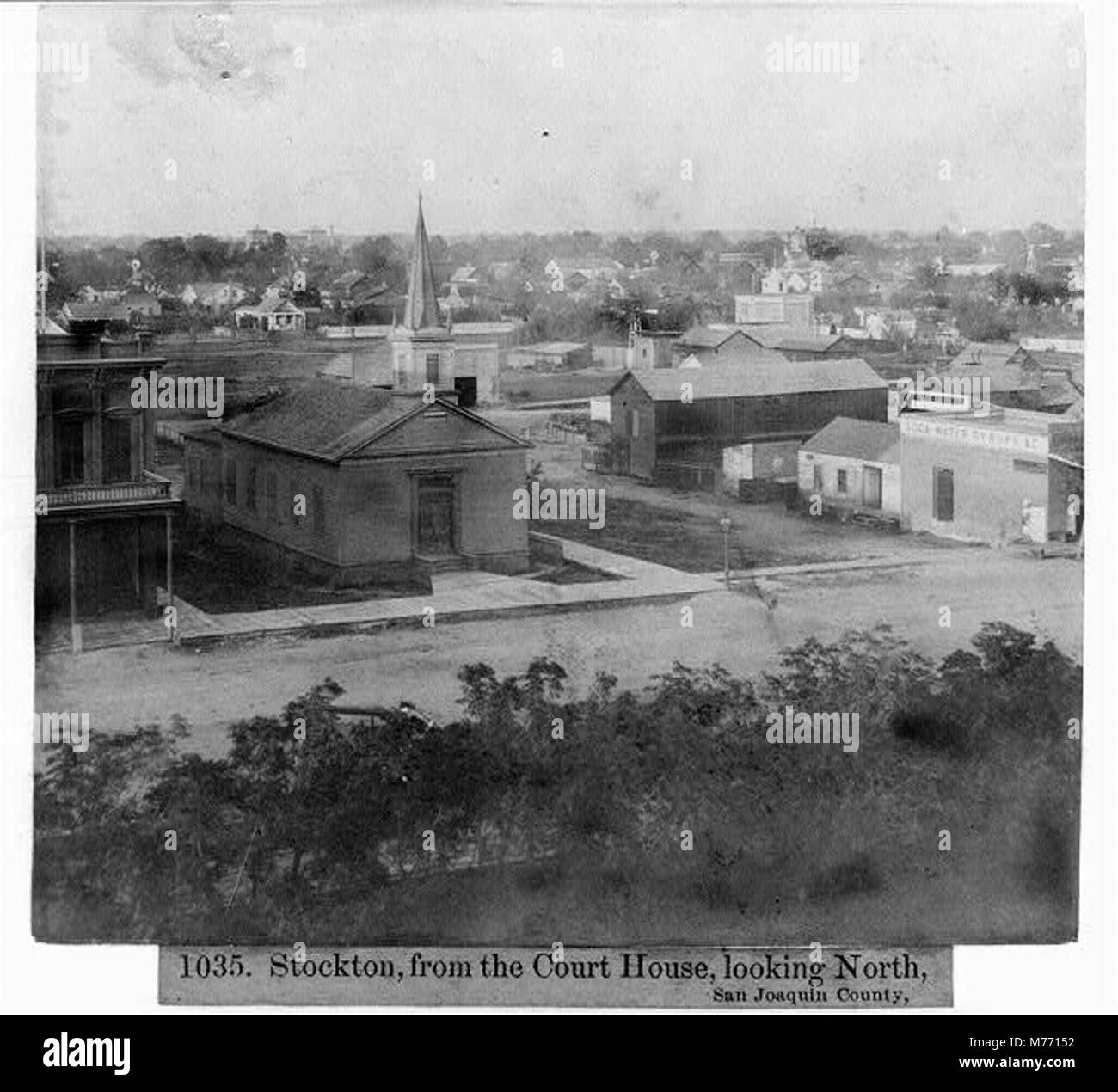 View of Stockton, California, from the courthouse, facing north. The ...