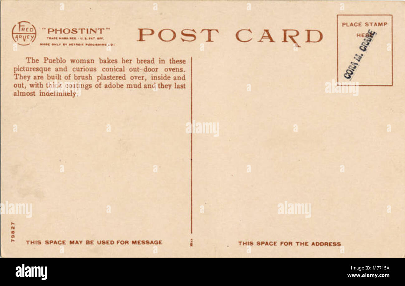 A Pueblo woman baking bread in traditional conical outdoor ovens ...