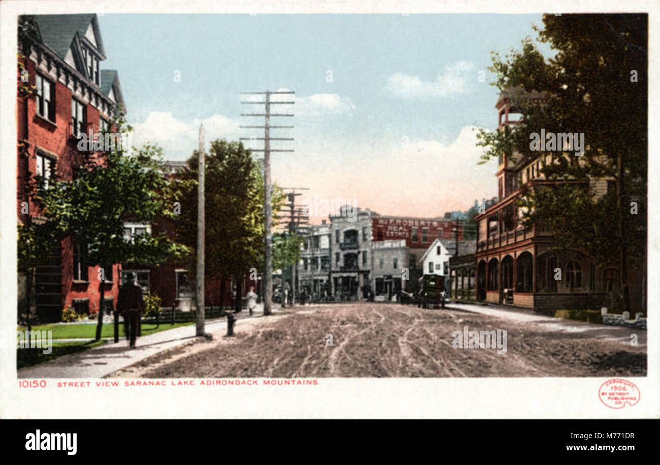 A street view of Saranac Lake, capturing the scenic environment and ...