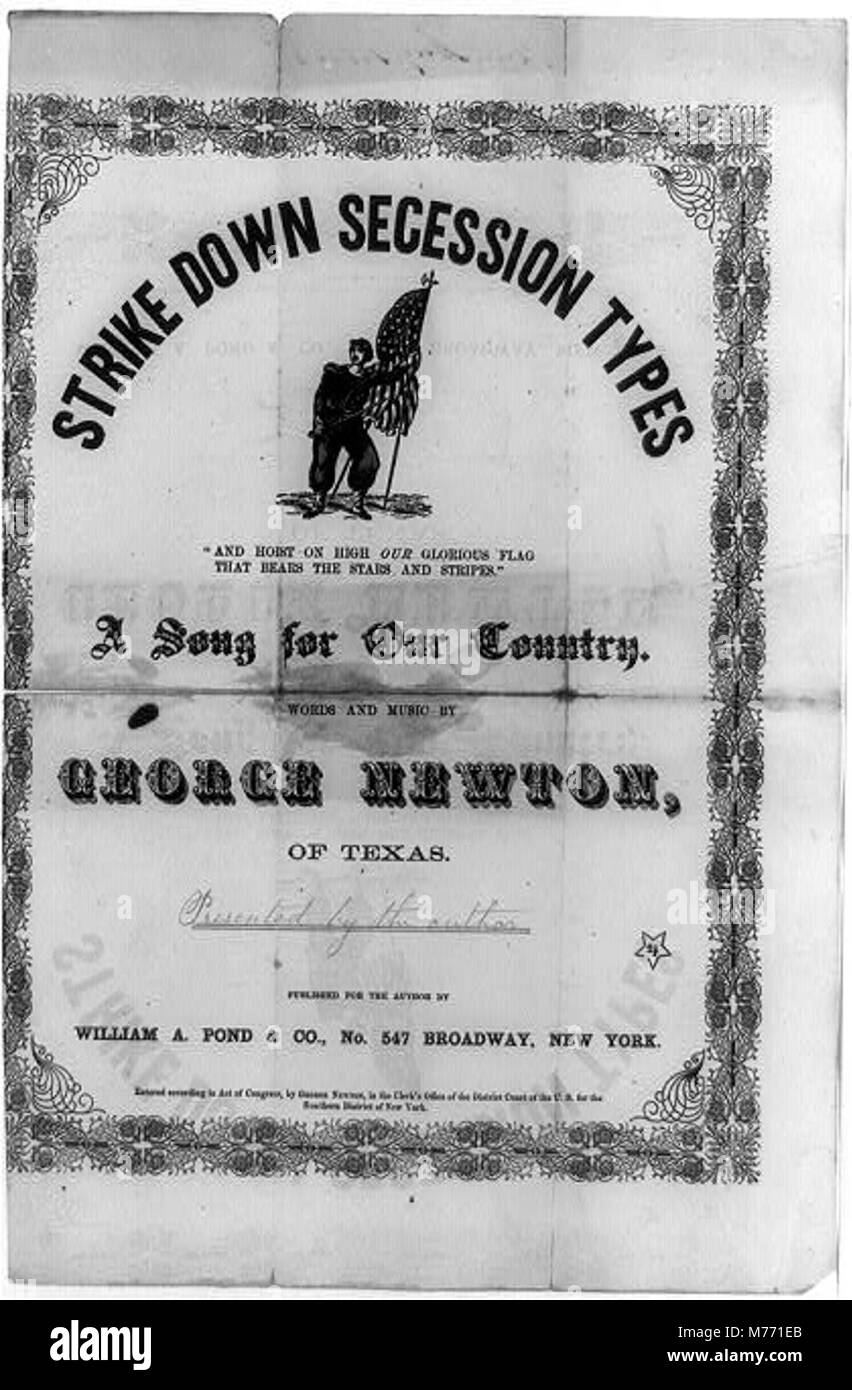 A political cartoon titled 'Strike Down Secession Types' by George ...