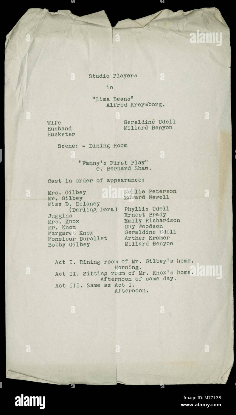 A scene from the Studio Players' performance of 'Lima Beens ...