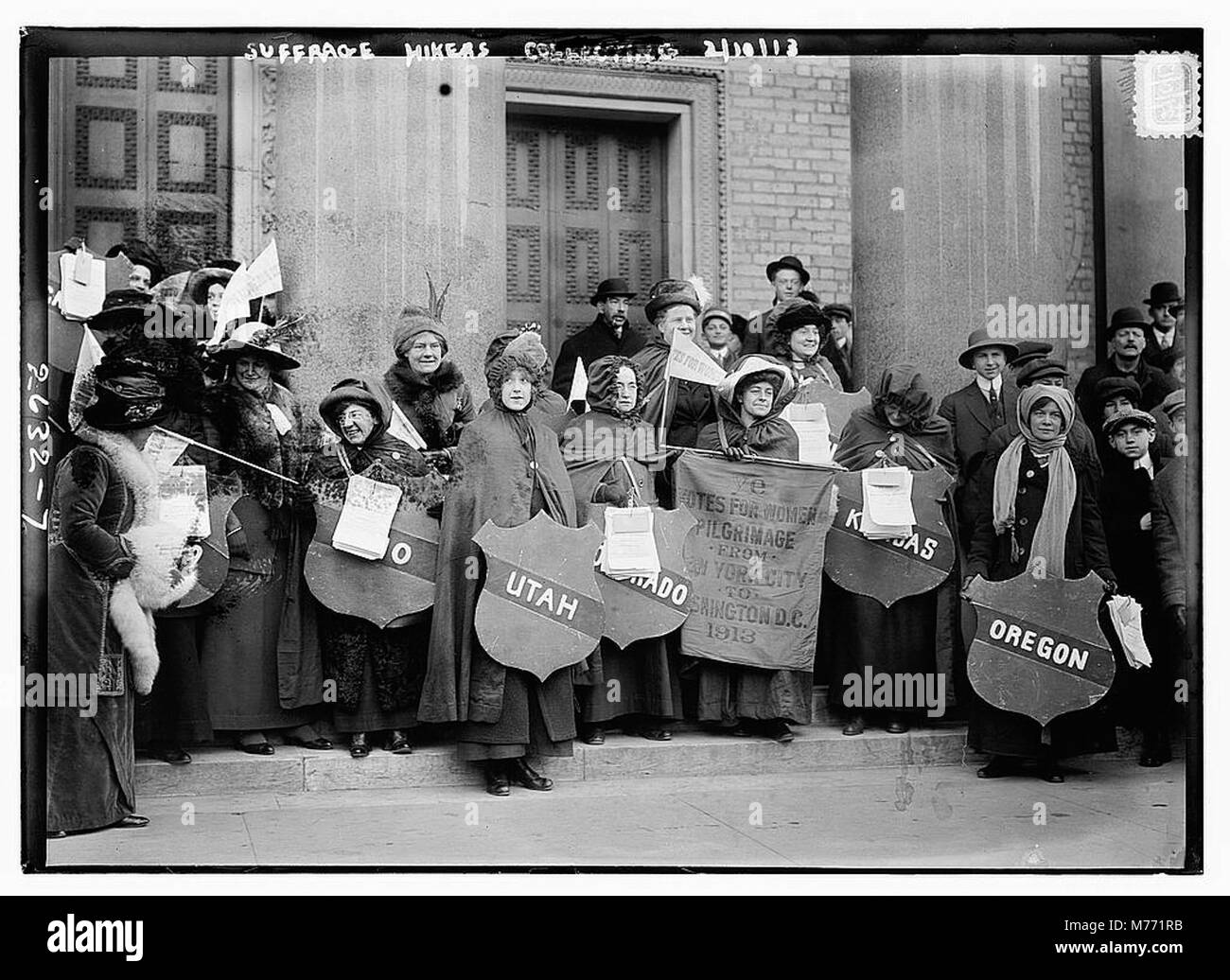 Suffrage hikers, members of the women’s suffrage movement, are shown ...