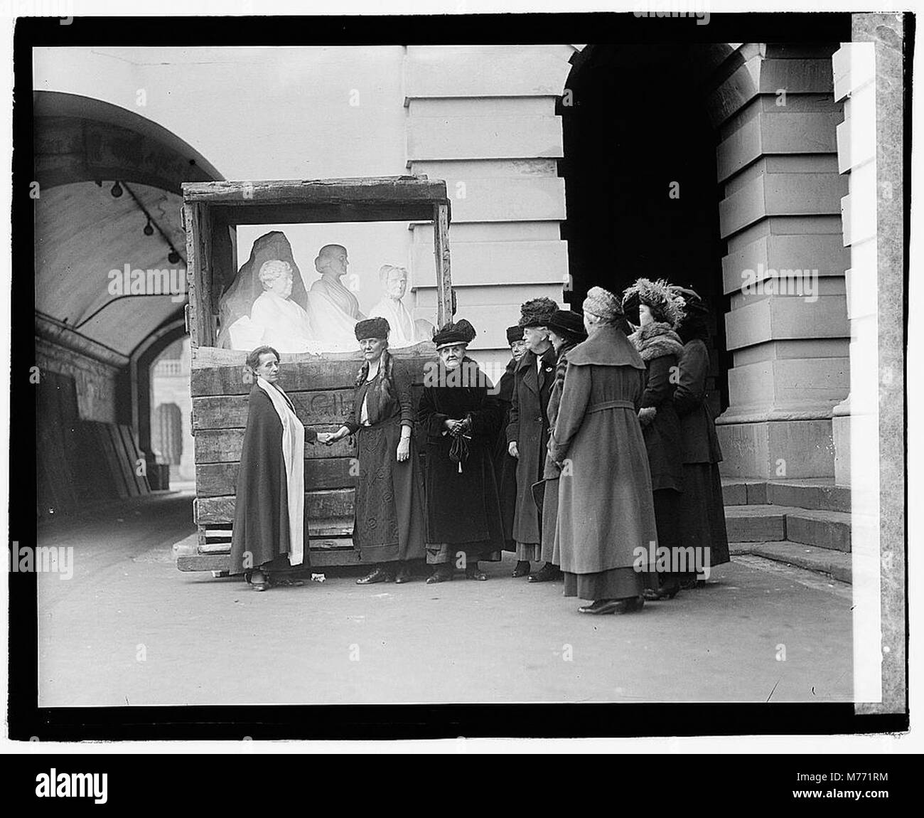 This image shows the Suffrage Memorial, commemorating the women's ...