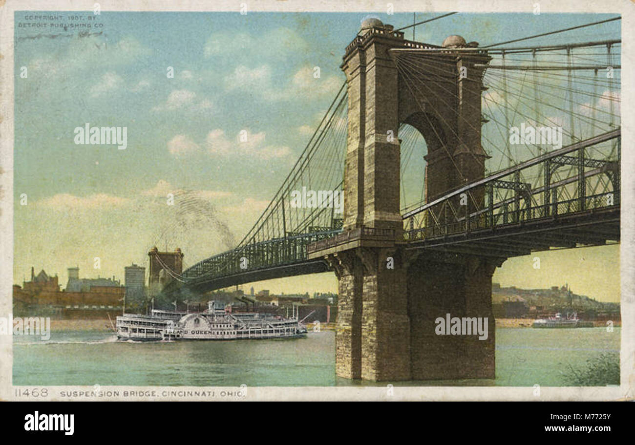 A photograph of the Suspension Bridge connected to the Island Queen ...