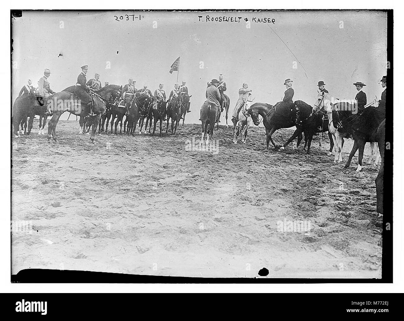A historical photograph featuring President Theodore Roosevelt ...