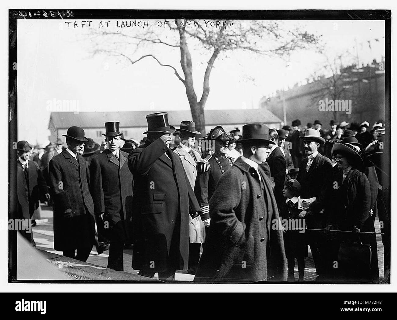 A photograph of President William H. Taft attending the launch of the ...