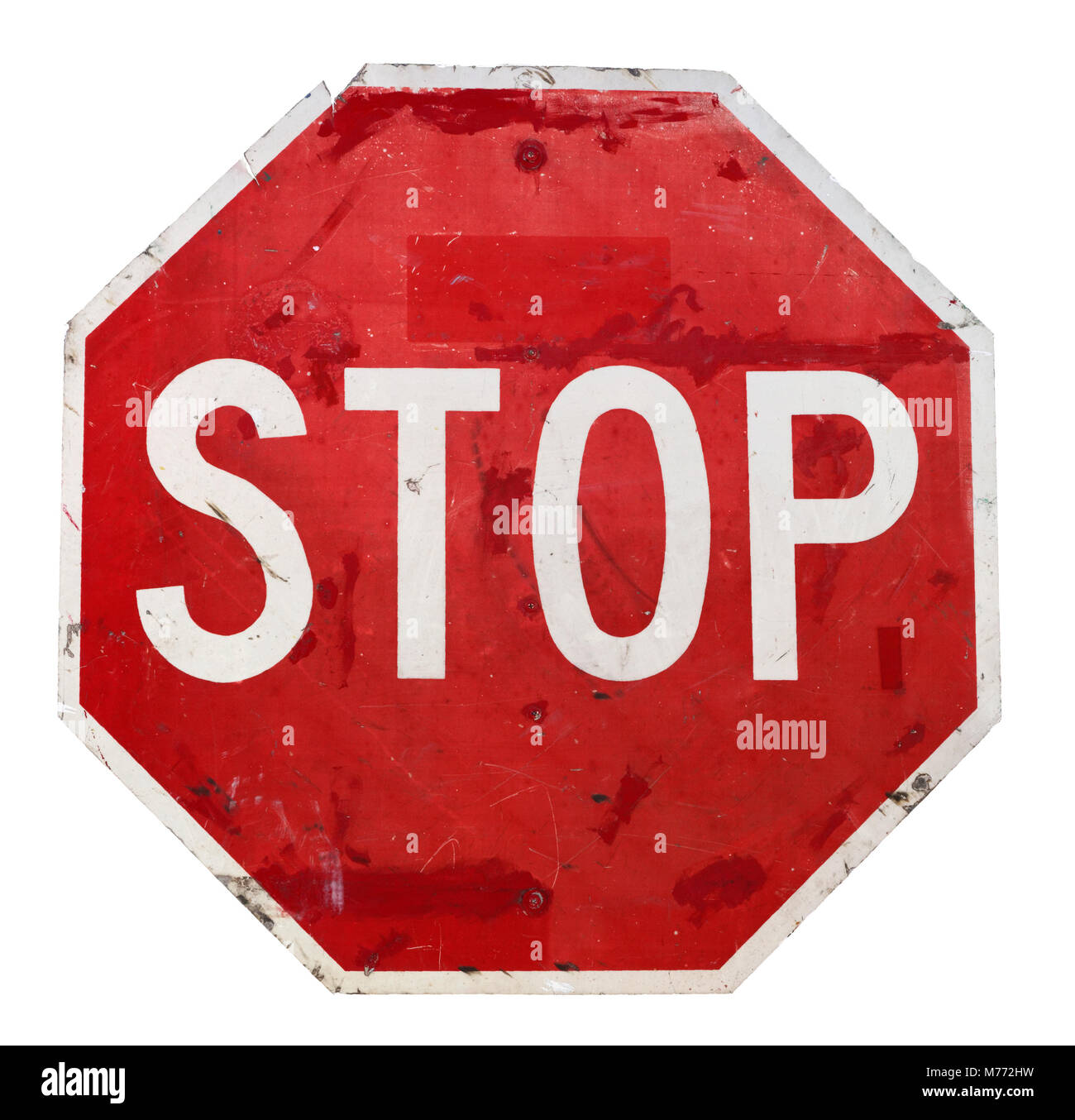 Isolated worn, weathered and beat up stop sign Stock Photo - Alamy