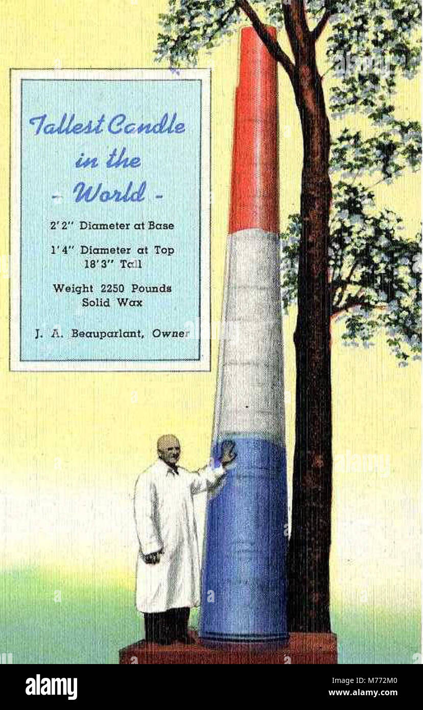 The photograph showcases the tallest candle in the world, displayed by ...