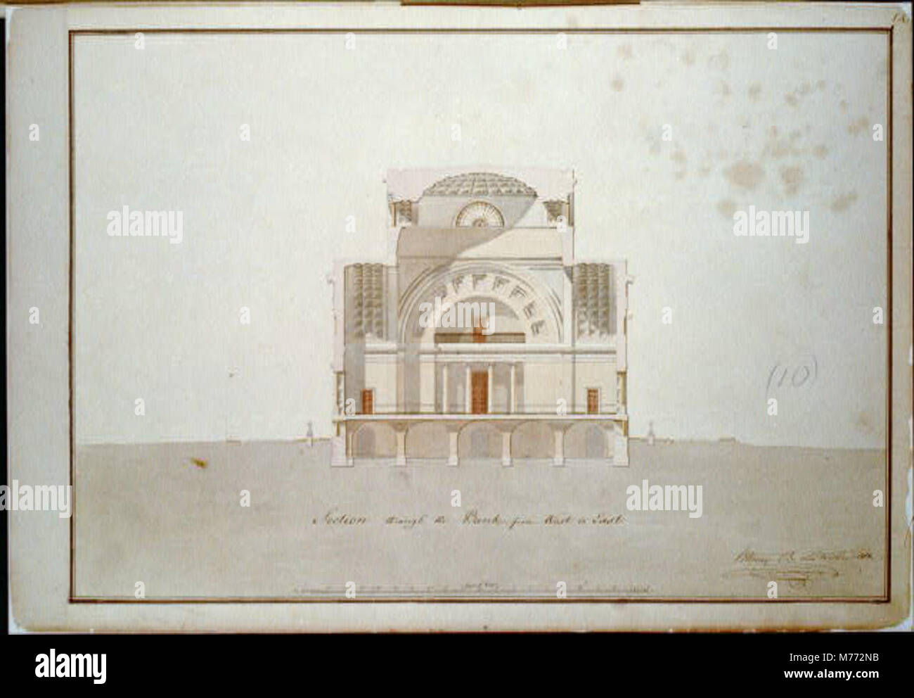 A sectional view of the Second Bank of the United States in ...