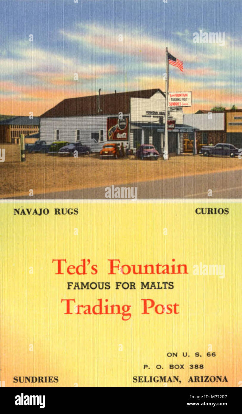 A historical image of Ted's Fountain Trading Post, an iconic landmark ...