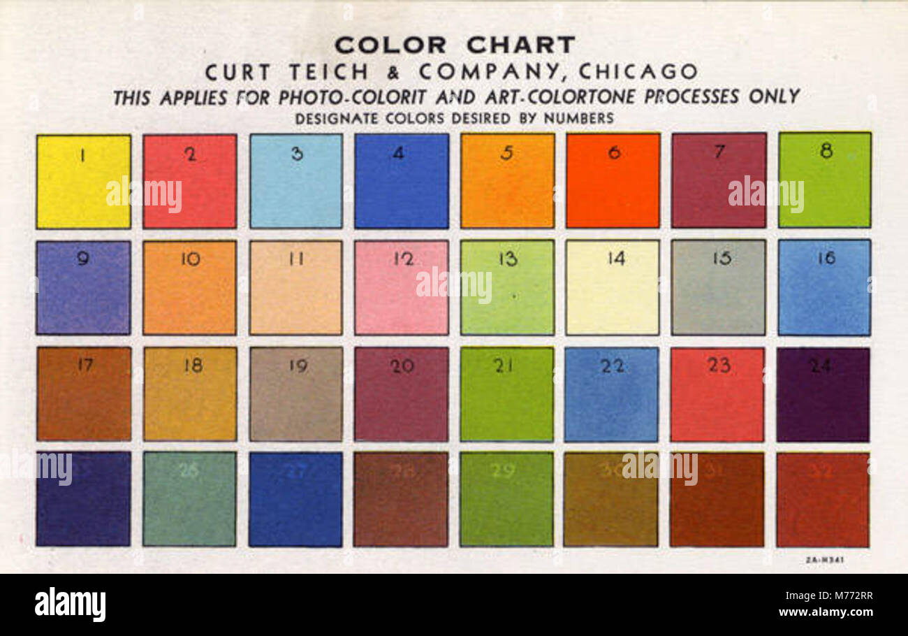 A color chart from Teich Co., showcasing various color samples. The ...