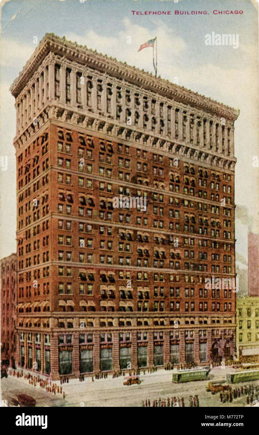 Photograph of the Telephone Building in Chicago, showing the exterior ...