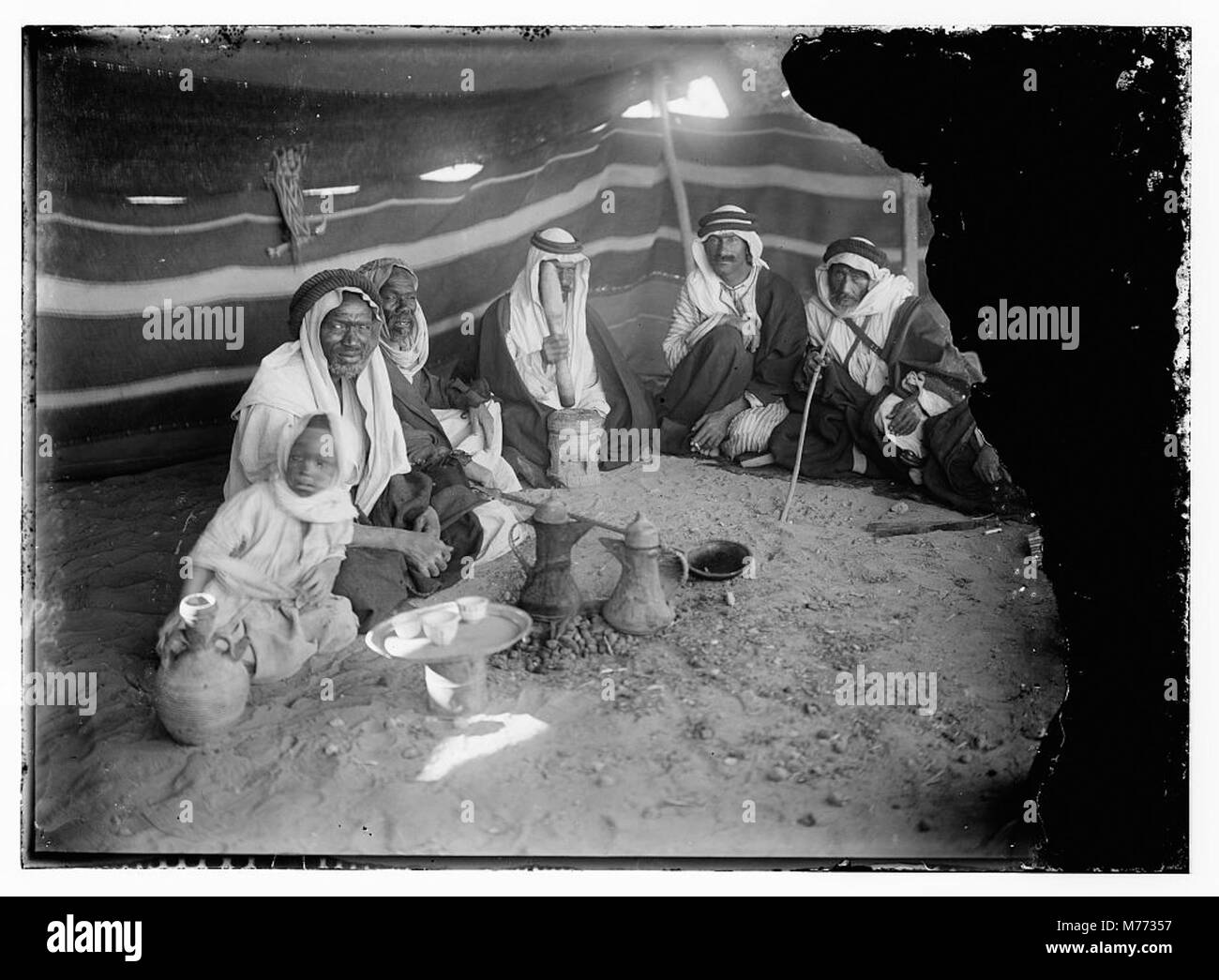 A photograph of a tent at the locust killers' camp, part of efforts to ...