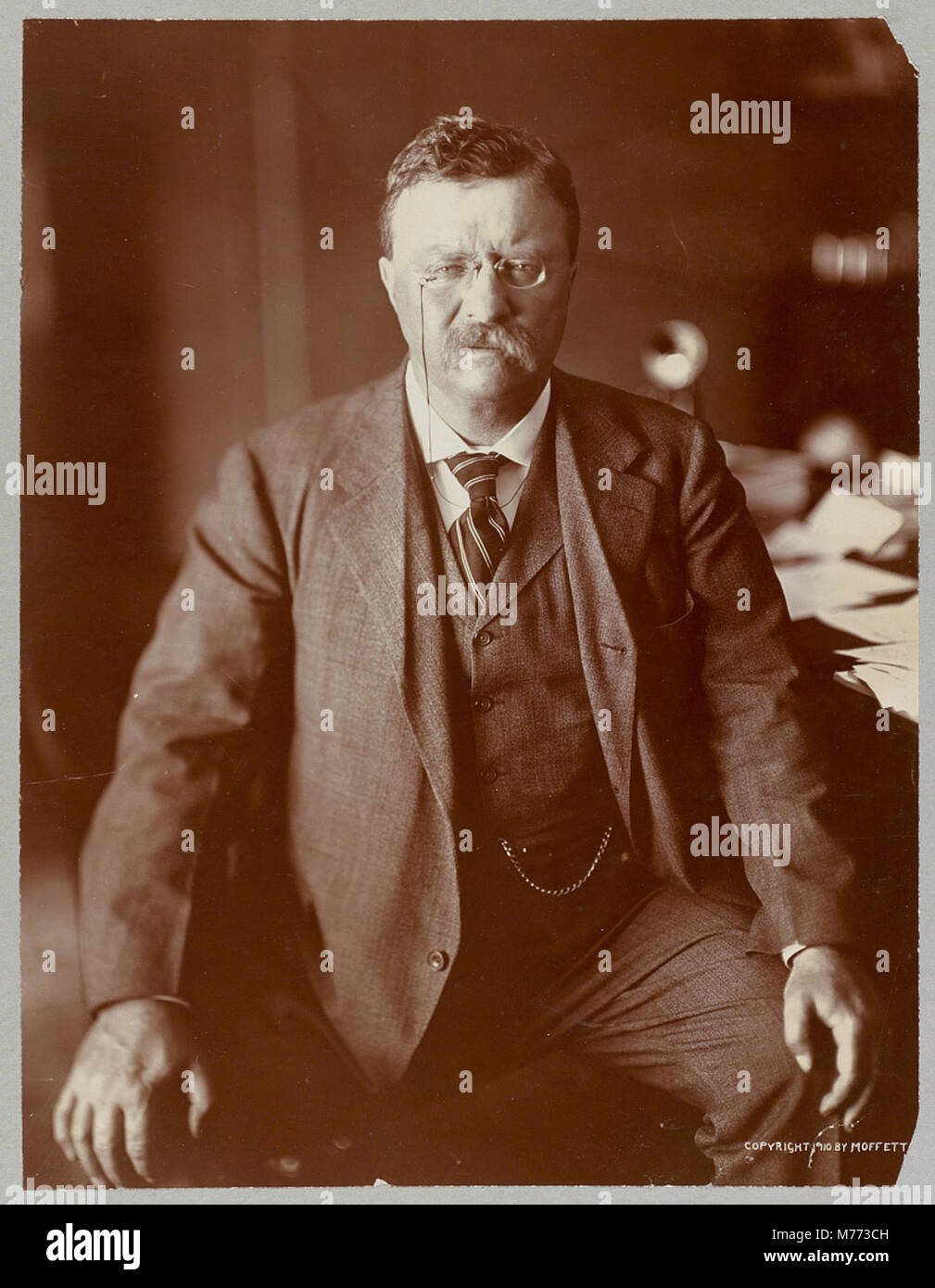 A formal three-quarter length portrait of Theodore Roosevelt, the 26th ...