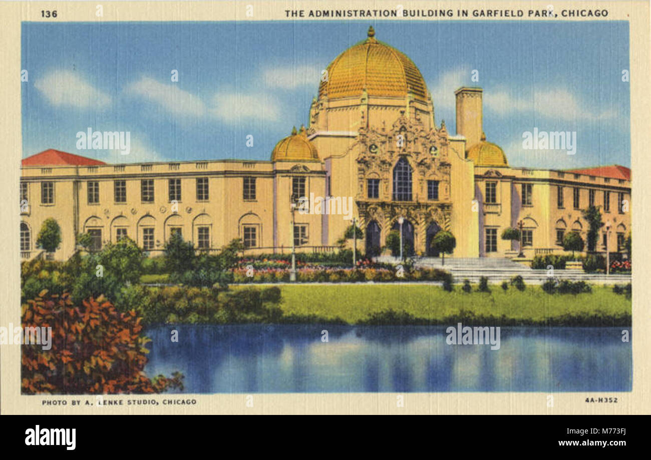 The Administration Building in Garfield Park, Chicago, is depicted in ...
