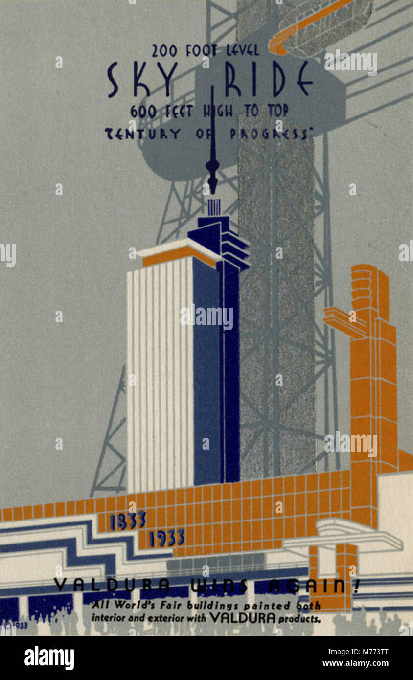 200 Foot Level Sky Ride, 600 Feet High To Top, Century Of Progress (NBY ...