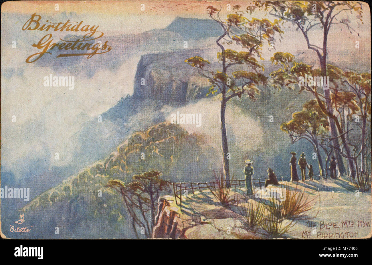 A scenic view of Mount Piddington in the Blue Mountains of New South ...