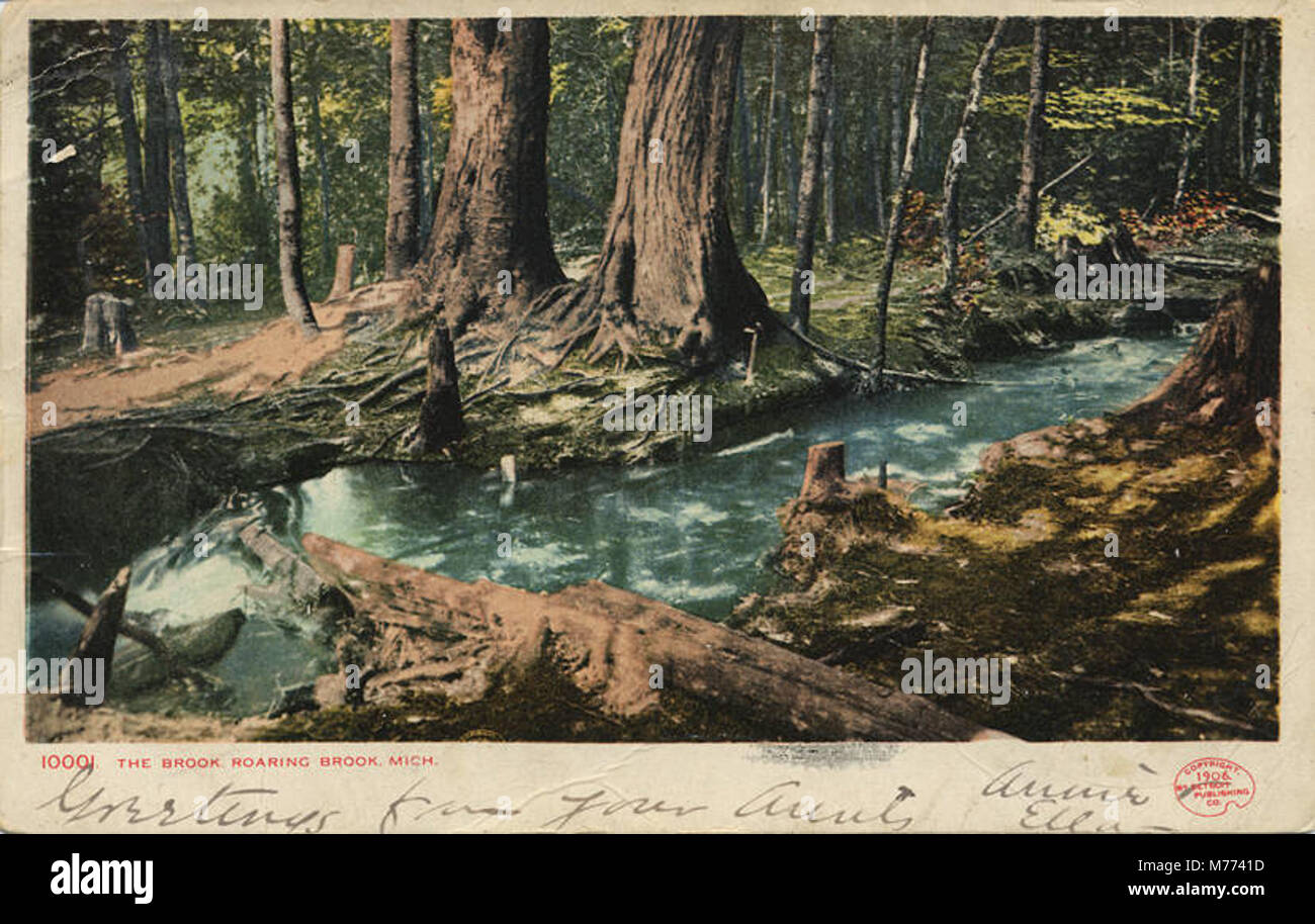 This image, titled 'The Brook,' depicts a tranquil scene of a brook ...