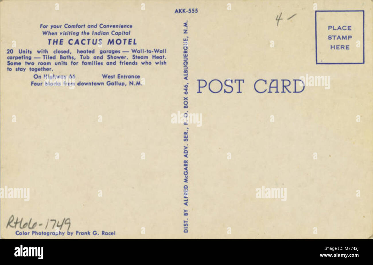 The Cactus Motel, photographed by Frank G. Racel, presents a mid ...