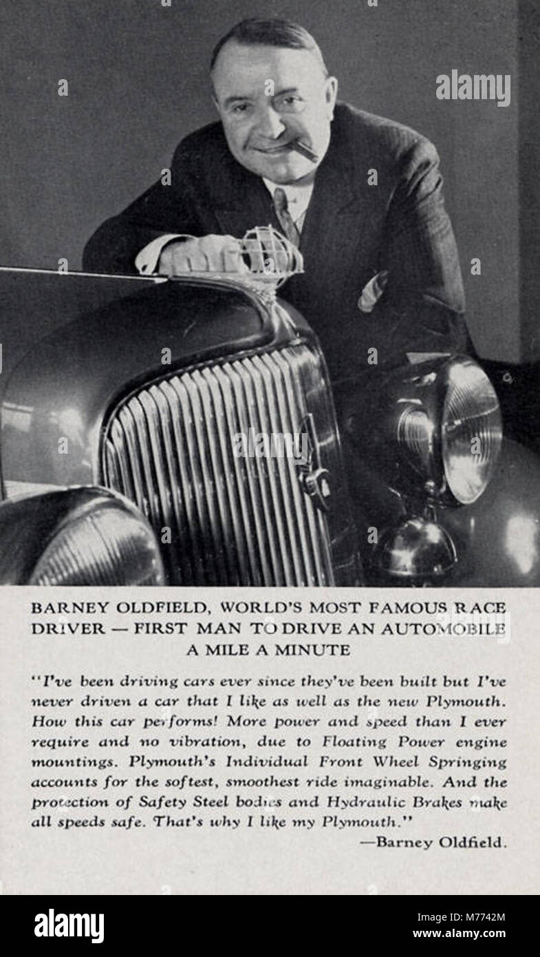 Barney Oldfield was an early 20th-century American race car driver who ...