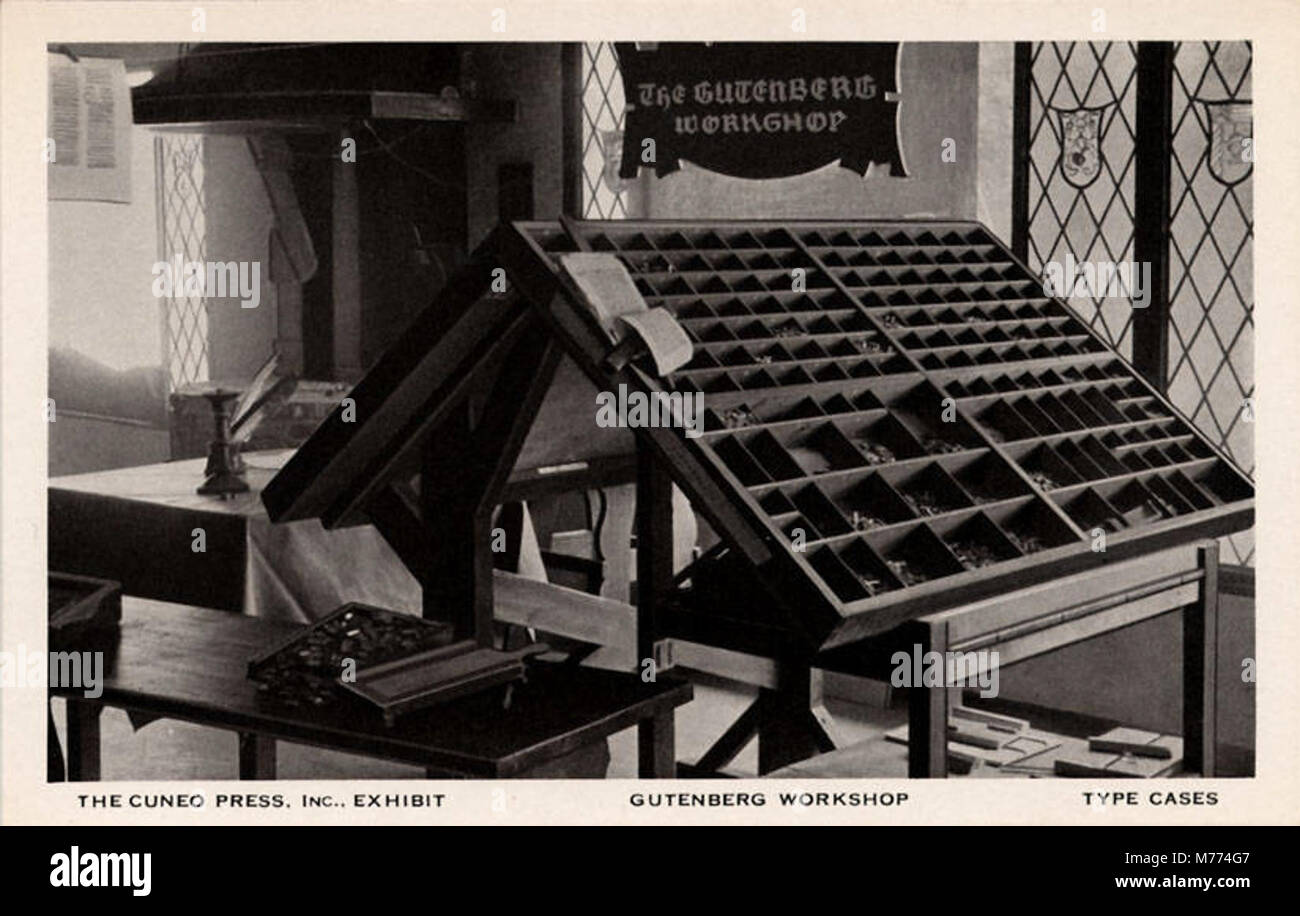 The Cuneo Press exhibit showcases a Gutenberg Workshop, featuring ...
