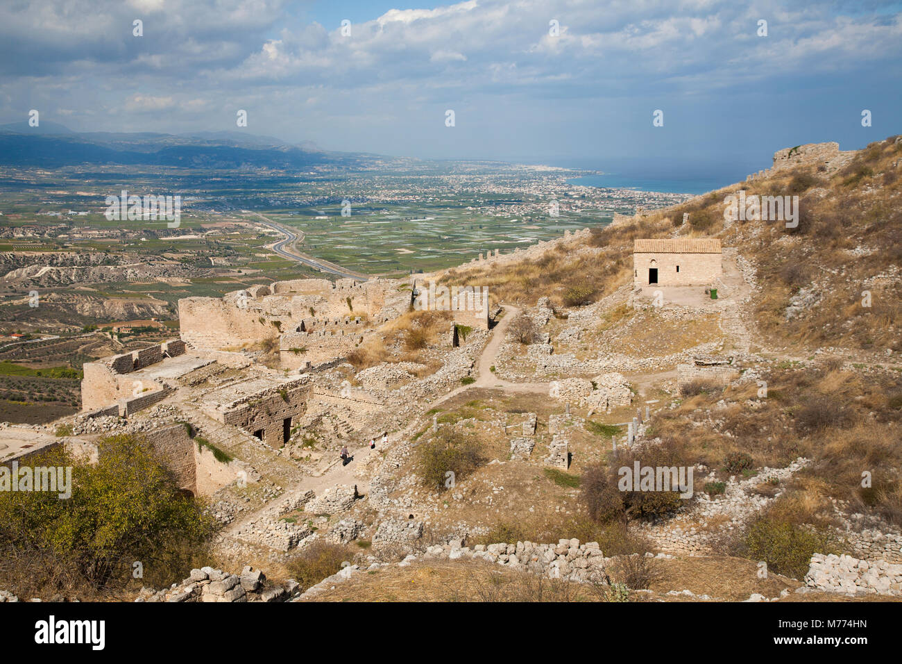 Europe, Greece, Peloponnese, Corinth, acropolis of Acrocorinth Stock ...