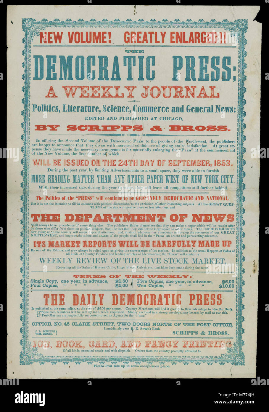 The Democratic Press, a weekly journal from 1795, covers various topics ...