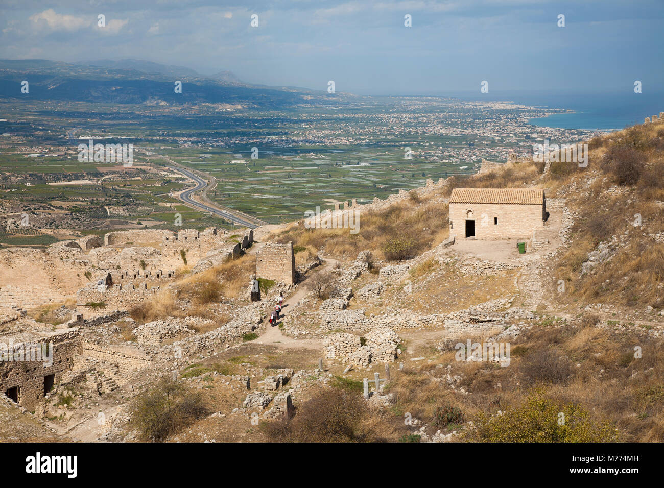 Europe, Greece, Peloponnese, Corinth, acropolis of Acrocorinth Stock ...