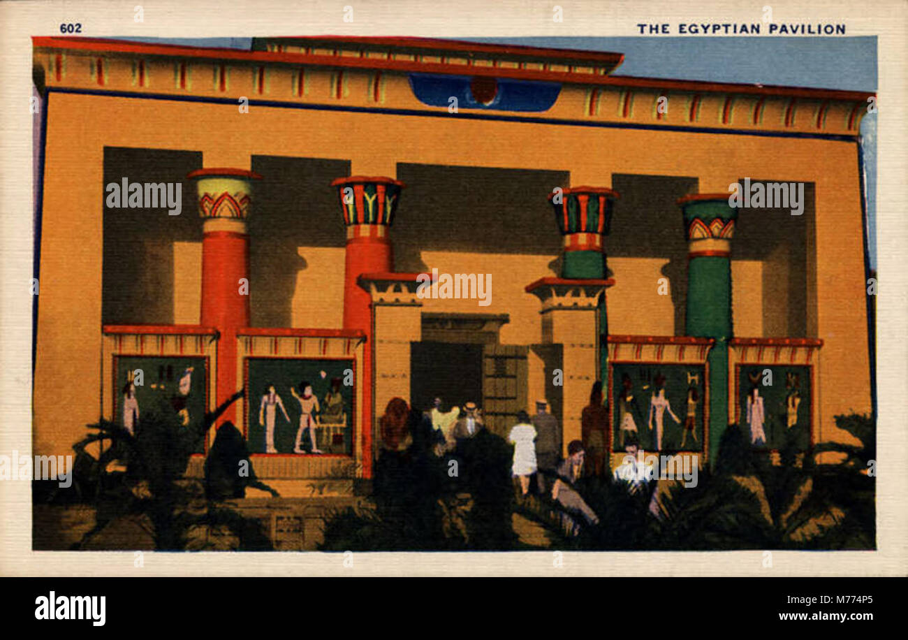 This image features the Egyptian Pavilion, an architectural and ...