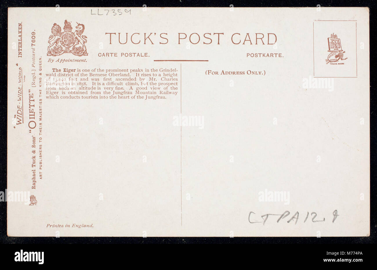 Eiger mountain vintage hi-res stock photography and images - Alamy