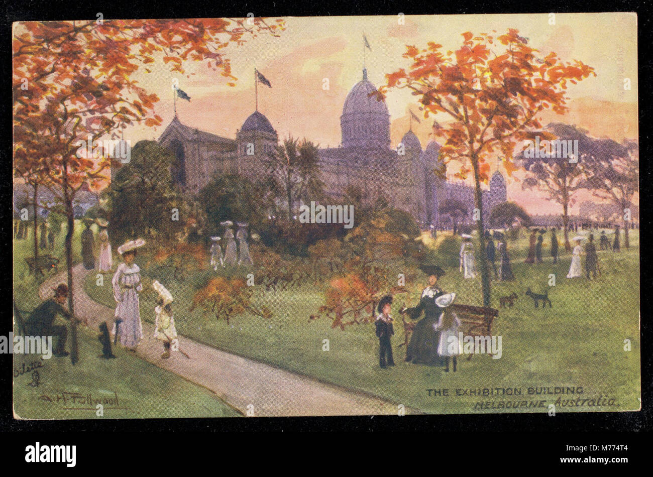 A photograph showcasing the Exhibition Building in Melbourne, Australia ...