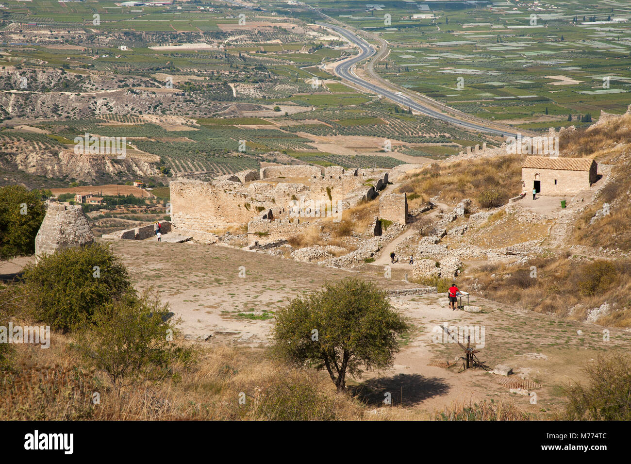 Europe, Greece, Peloponnese, Corinth, acropolis of Acrocorinth Stock ...
