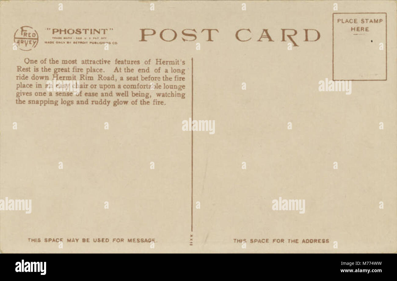 A photograph of the fireplace at Hermit's Rest, a notable spot in Grand ...