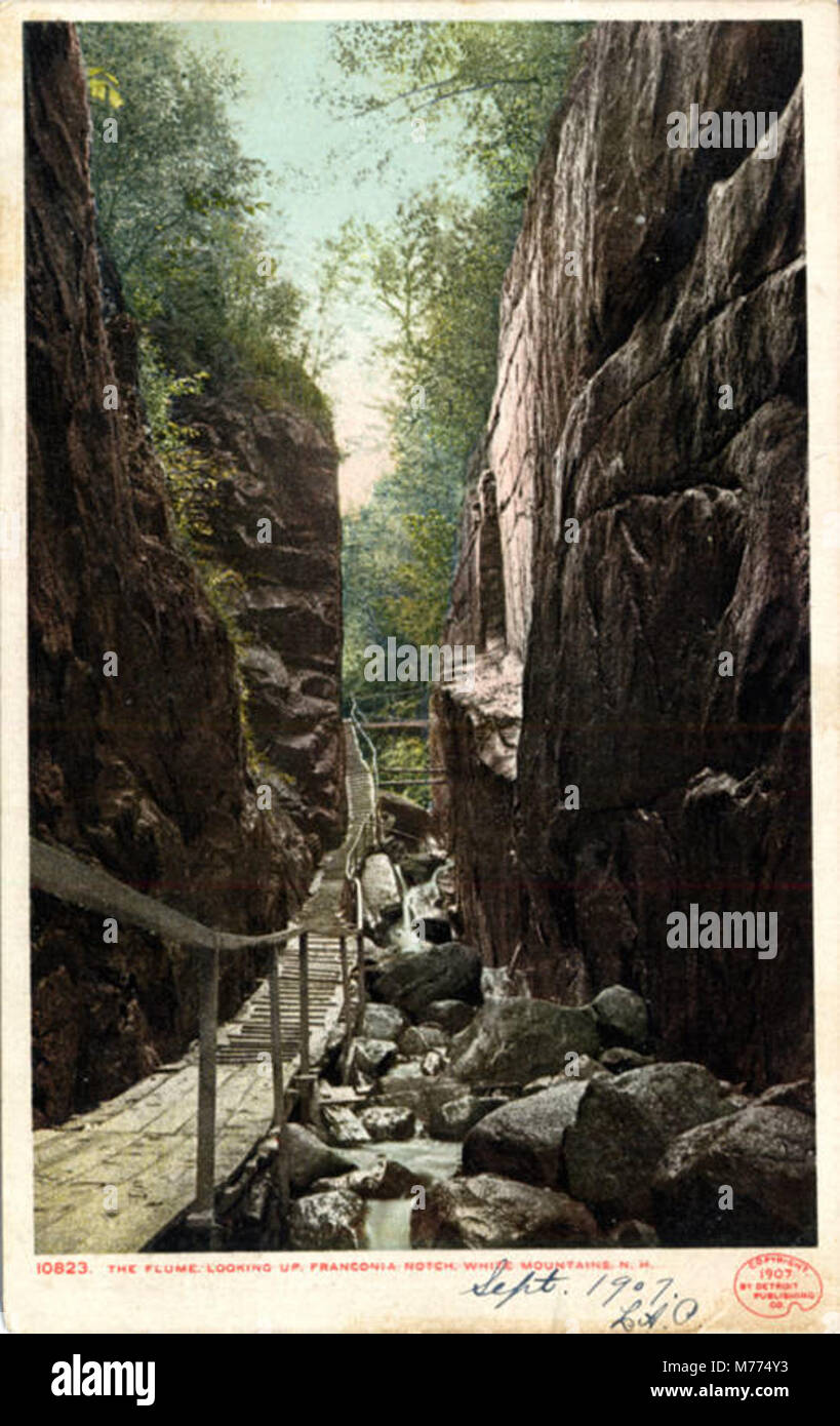 Photograph of The Flume, a famous natural rock formation, viewed from ...
