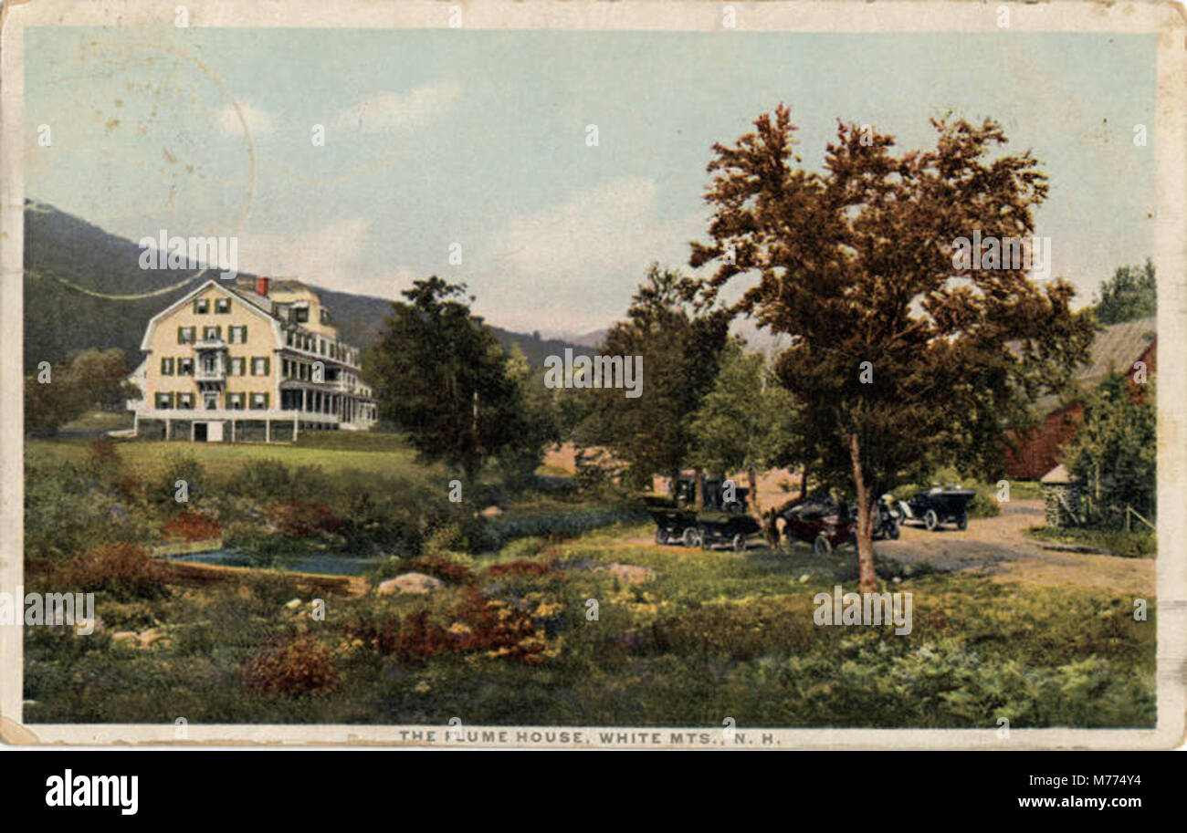 A photograph of The Flume House, a historic building located in the ...