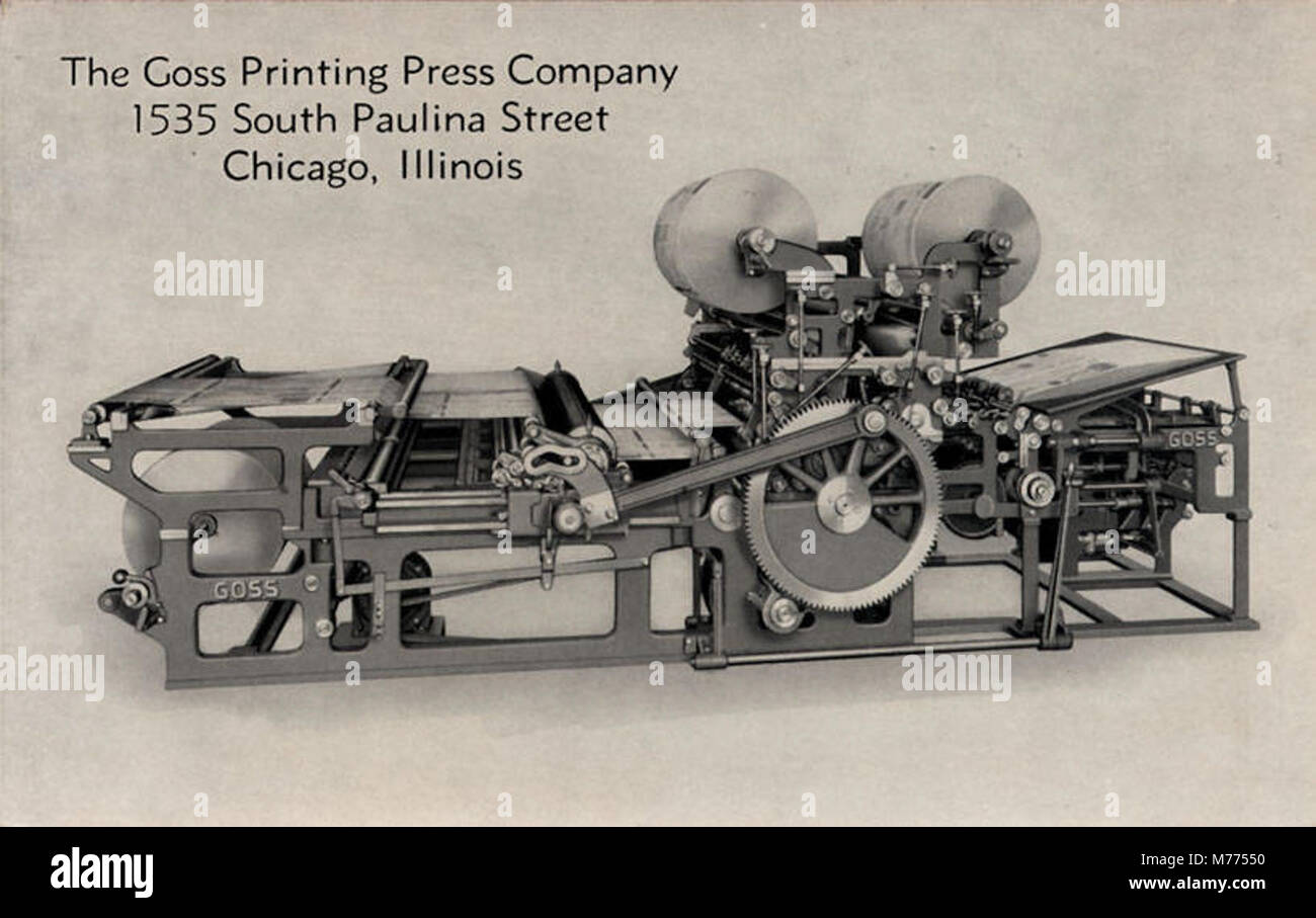 A photograph of the Goss Printing Press Company building, located at ...