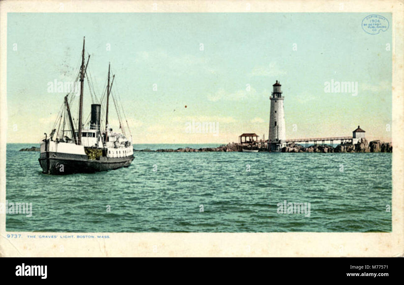 The Graves Light, a historic lighthouse located in the Boston Harbor ...