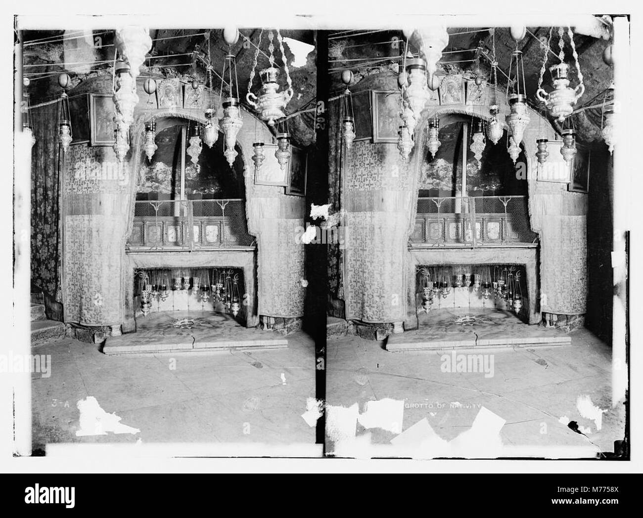 The Grotto of the Church of the Nativity in Bethlehem, a significant ...