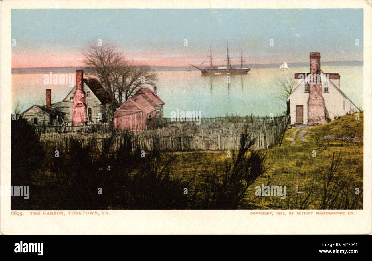 This image showcases the harbor in Yorktown, Virginia, an important ...