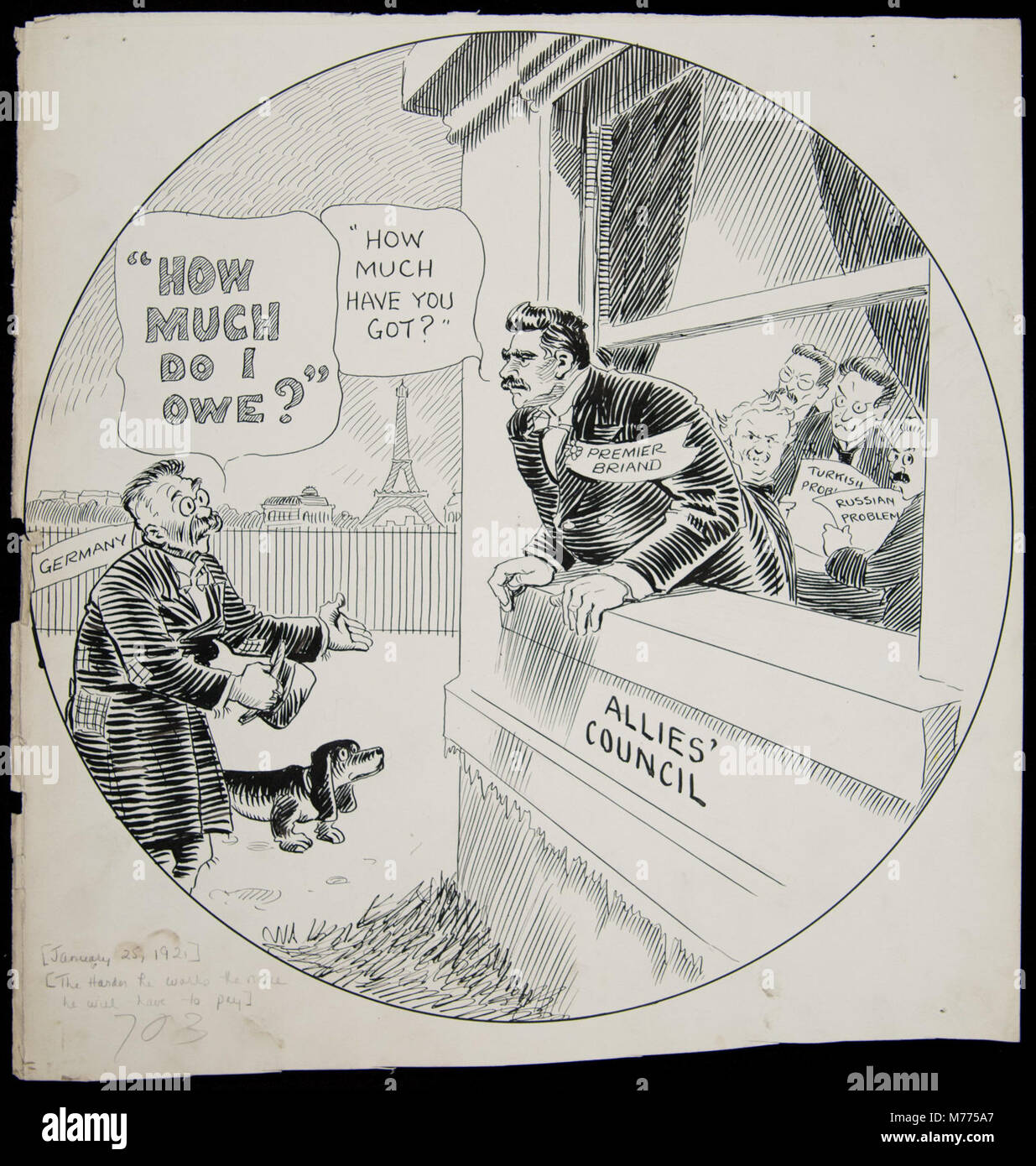 A political cartoon from January 25, 1921, commenting on the economic ...