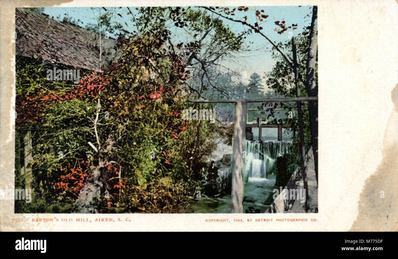 The photograph captures Barton's Old Mill in Aiken, South Carolina ...